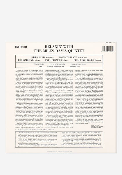 Miles Davis-Relaxin' With The Miles Davis Quintet Exclusive LP (Yellow ...